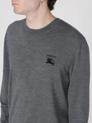 Burberry Crewneck Sweater In Pure Wool With Embroidered Ekd Logo