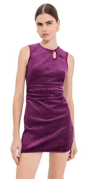 Christopher Esber Loophole Corduroy Mini Dress - Plum