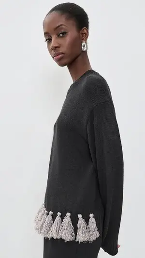 SIMONMILLER Roni Metallic Tassel Sweater