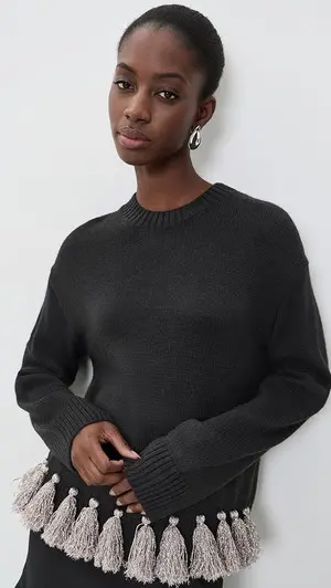SIMONMILLER Roni Metallic Tassel Sweater