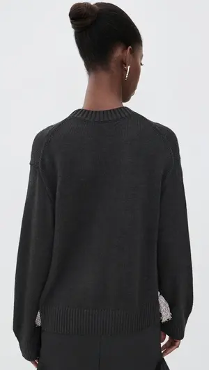 SIMONMILLER Roni Metallic Tassel Sweater - Black/satellite Silver