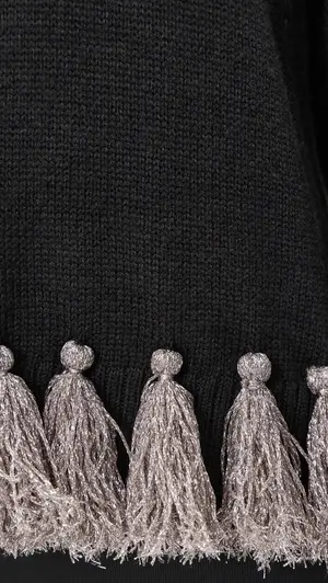 SIMONMILLER Roni Metallic Tassel Sweater - Black/satellite Silver