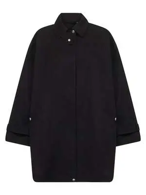 TOTEME Black Organic Cotton Oversized Trench Jacket