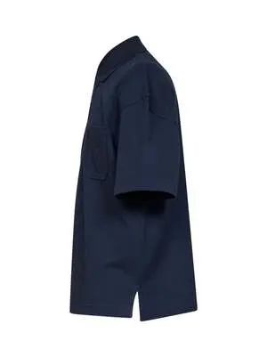 Saint Laurent Blue Cotton Piqué Cassandre Polo Shirt
