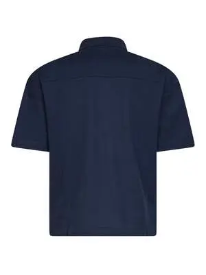 Saint Laurent Blue Cotton Piqué Cassandre Polo Shirt