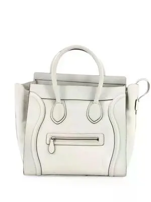 Celine Luggage Bag Grainy Leather Mini Tote Bag - Grey