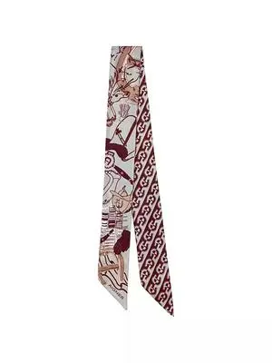AIGNER Equestrian-print Skinny Scarf - Grey