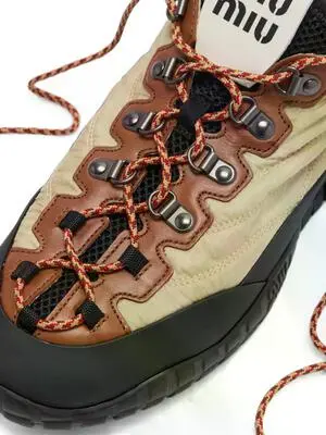 Miu Miu Tyre Technical Fabric And Leather Sneakers