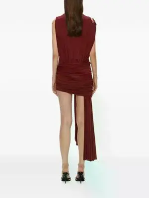 Christopher Esber Aurelia Sculpted Spiral-cascade Mini Dress - Red