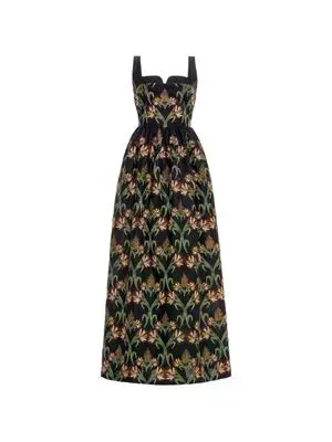 Agua Bendita Jaspe Embroidered Linen Dress