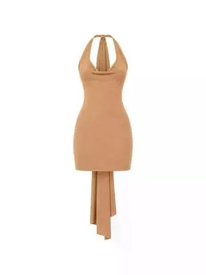 AYA MUSE Onda Halter-neck Mini Dress - Neutrals