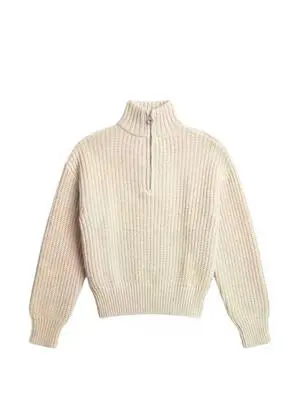 BRAM’S FRUIT Fisherman Logo-intarsia Quarter-zip Sweater