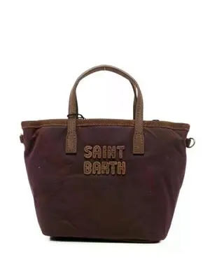 MC2 SAINT BARTH Mini City Logo-patch Suede-trim Tote Bag