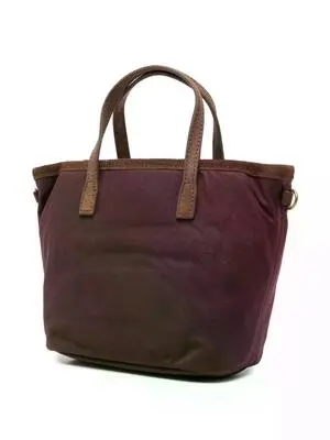 MC2 SAINT BARTH Mini City Logo-patch Suede-trim Tote Bag - Red