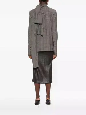 MUGLER Draped Prince Of Wales Check Shirt