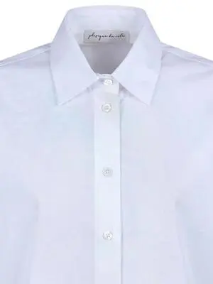 PDR PHISIQUE DU ROLE Drop-shoulder Curved-hem Shirt - White