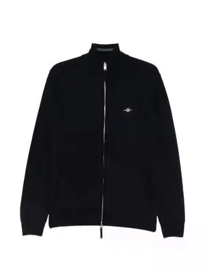 Gant Zip-up Lambswool Cardigan - Blue
