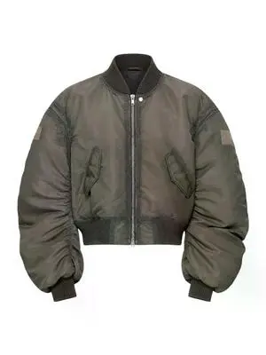 Rick Owens Secchia Flight Ruched-sleeve Bomber Jacket
