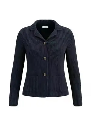 GRAN SASSO Pearl Rib-knit Cardigan - Blue