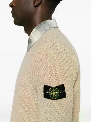 Stone Island Compass Patch Waffle-knit Sweater