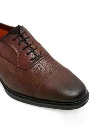 Santoni Grained Leather Cap-toe Derby Shoes
