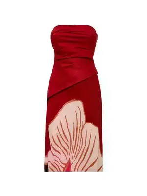 Acler Lingle Floral-print Strapless Maxi Dress