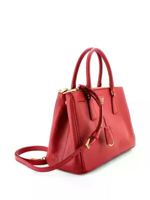 Prada Double Zip Lux Saffiano Leather Small Tote Bag