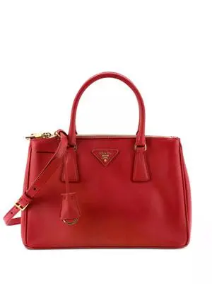 Prada Double Zip Lux Saffiano Leather Small Tote Bag