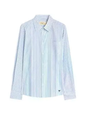 Max Mara Vertical-stripe Embroidered-logo Shirt