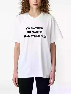 Stella McCartney Rather Go Naked' Slogan T-shirt