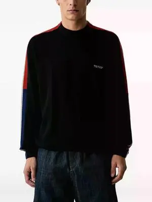 Armani Exchange Logo-embroidered Side-stripe Sweater - Black