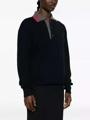 N°21 Contrast-collar Button-up Top