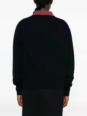 N°21 Contrast-collar Button-up Top
