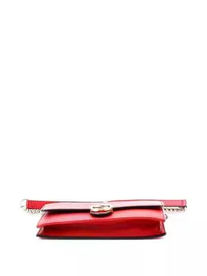 Gucci Interlocking Wallet On Chain Leather Crossbody Bag - Red
