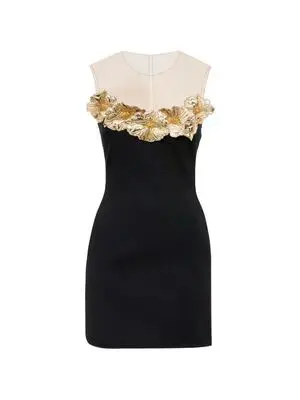 David Koma 3d Flower Tulle Mini Dress