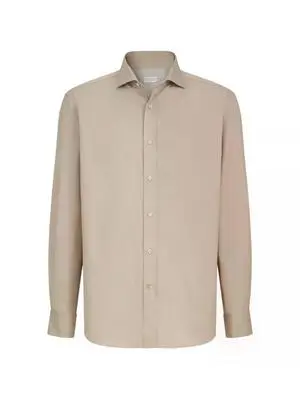 Brunello Cucinelli Garment-dyed Twill Shirt With Spread Collar