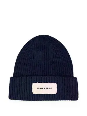 BRAM’S FRUIT Logo-patch Ribbed-knit Beanie Hat - Blue
