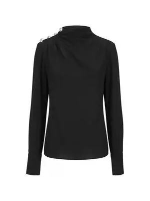 Patrizia Pepe Button-embellished Draped Blouse