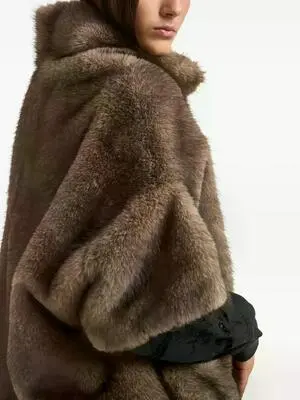 VALENTINI Faux-fur Short-sleeve Jacket