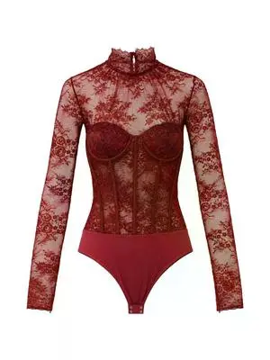 Retrofete Valentina Lace-panelled Bodysuit - Red