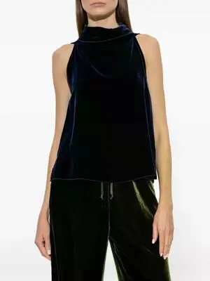 FORTE_FORTE Velvet Halterneck Top - Black