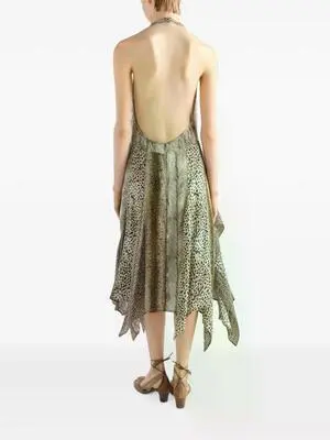 LEMAIRE Panelled Dress In Feather Printed Viscose