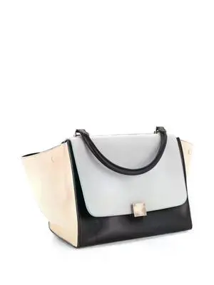 Celine Tricolor Trapeze Bag Leather Medium Satchel