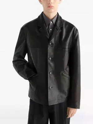 LEMAIRE Single-breasted Jacket In Grained Lambskin
