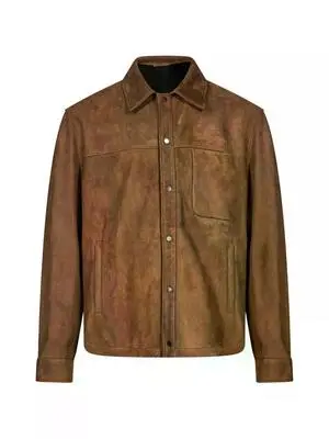 SALVATORE SANTORO Sheepskin Panelled Jacket - Brown