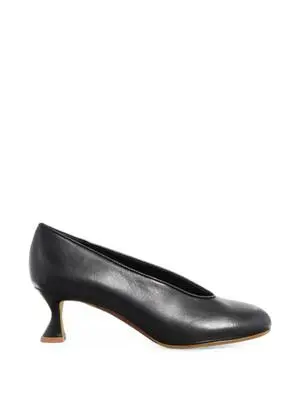 Moschino Scarpa Round-toe Leather Pumps - Black