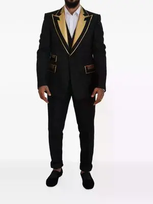 Dolce & Gabbana Jacquard-patterned Three-piece Suit - Black