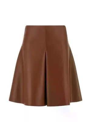 NUDE Flared Pleated Mini Skirt - Brown