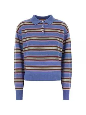 Guest In Residence Collegiate Striped Cashmere Sweater - Blue