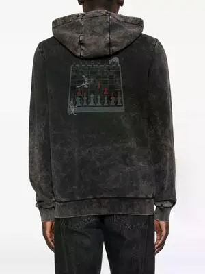 Iceberg Acid-wash Logo-patch Hoodie